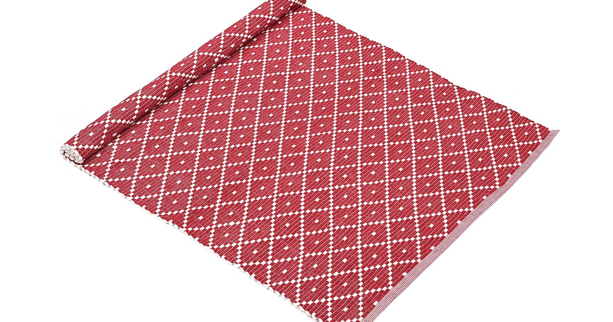 Recycled Rips Rug Ella, Dark Red/Beige - Wasa Ecotextil AB